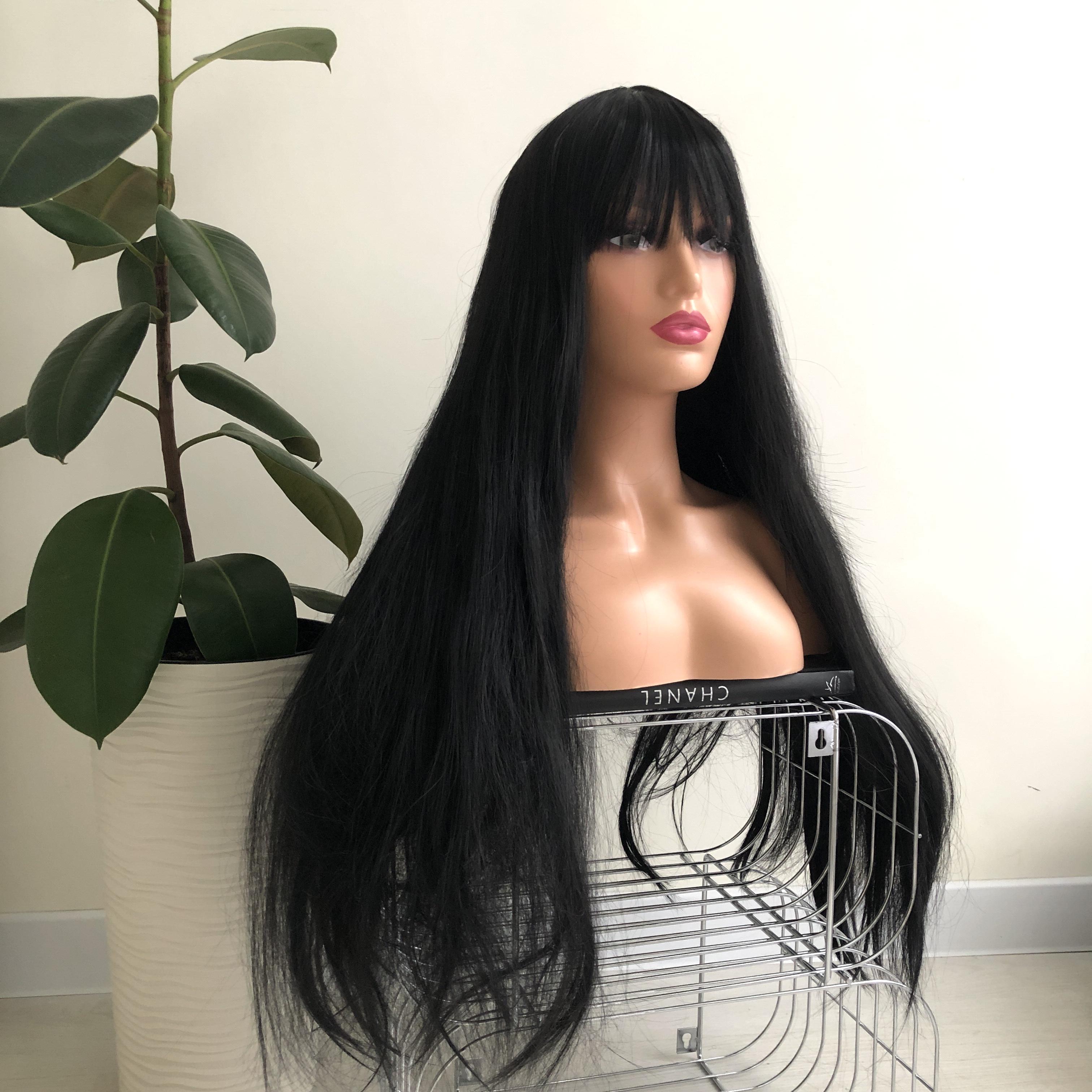 ᐉ Парик KITTO HAIR с челкой 70 см Черный (0999)