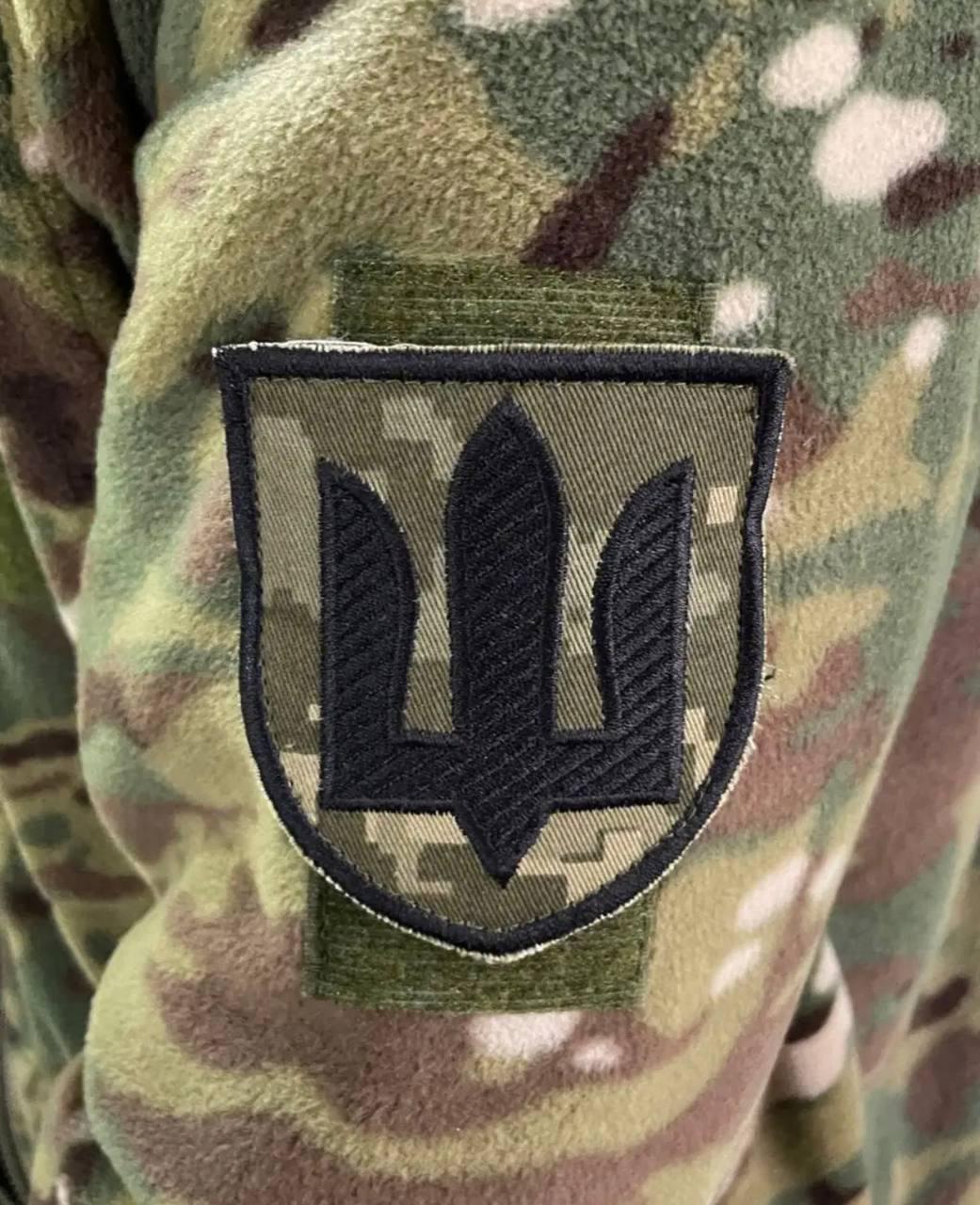 ᐉ Шеврон на липучке Трезубец ВСУ Черный • Купить в Киеве Украине