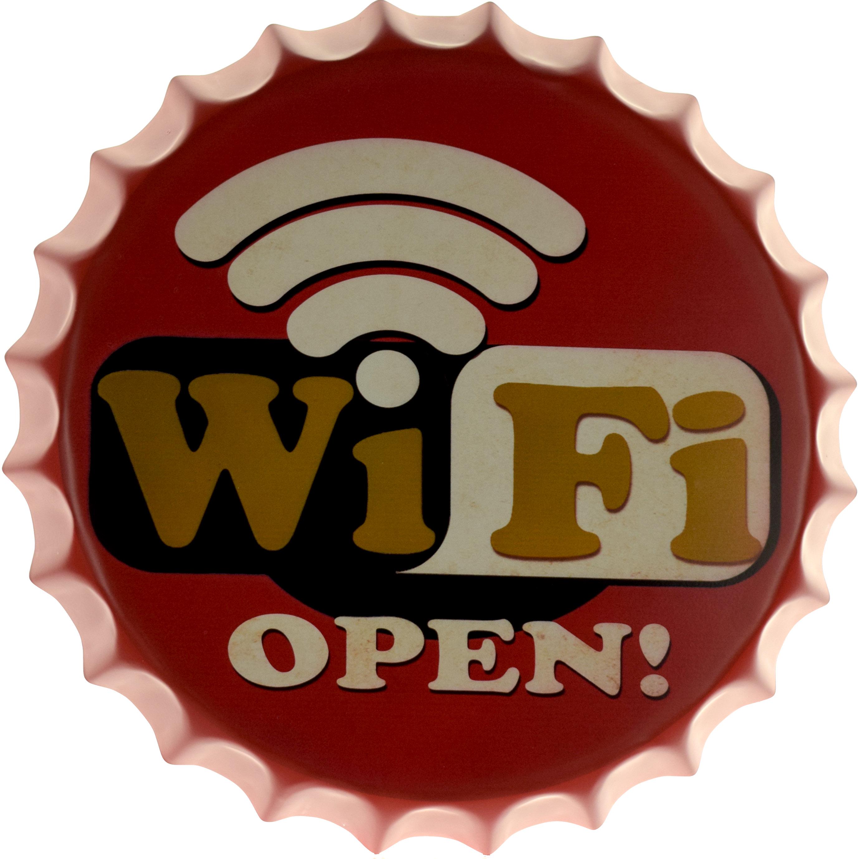 ᐉ Табличка металлическая Открытый Wi-Fi/Open Wi-Fi! крышка 35 см