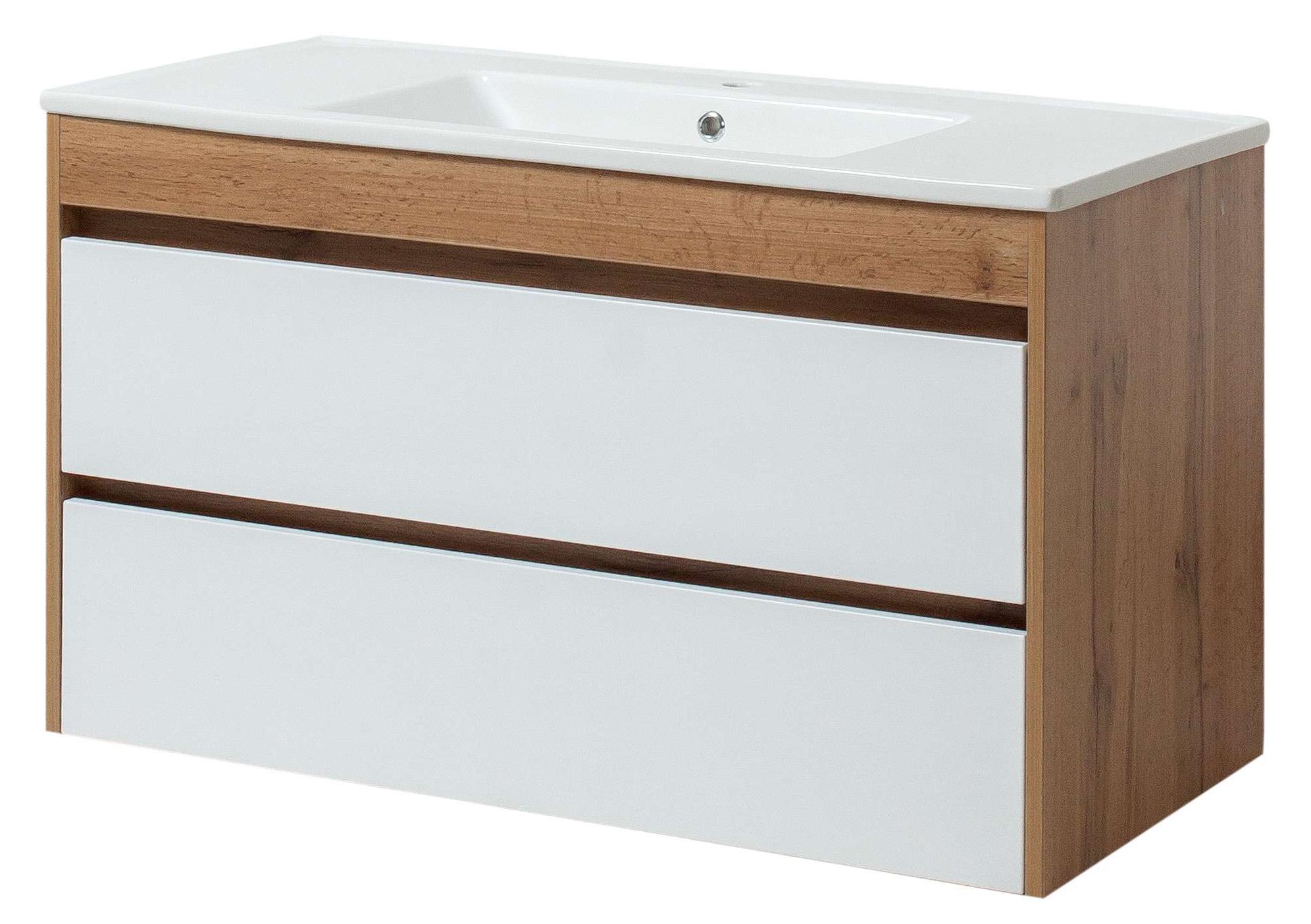 ᐉ Тумба ЮВВІС Венера ТП 2 Д з умивальником Vesta 100 см Білий Дуб Тахо Uvv013 • Краща ціна в