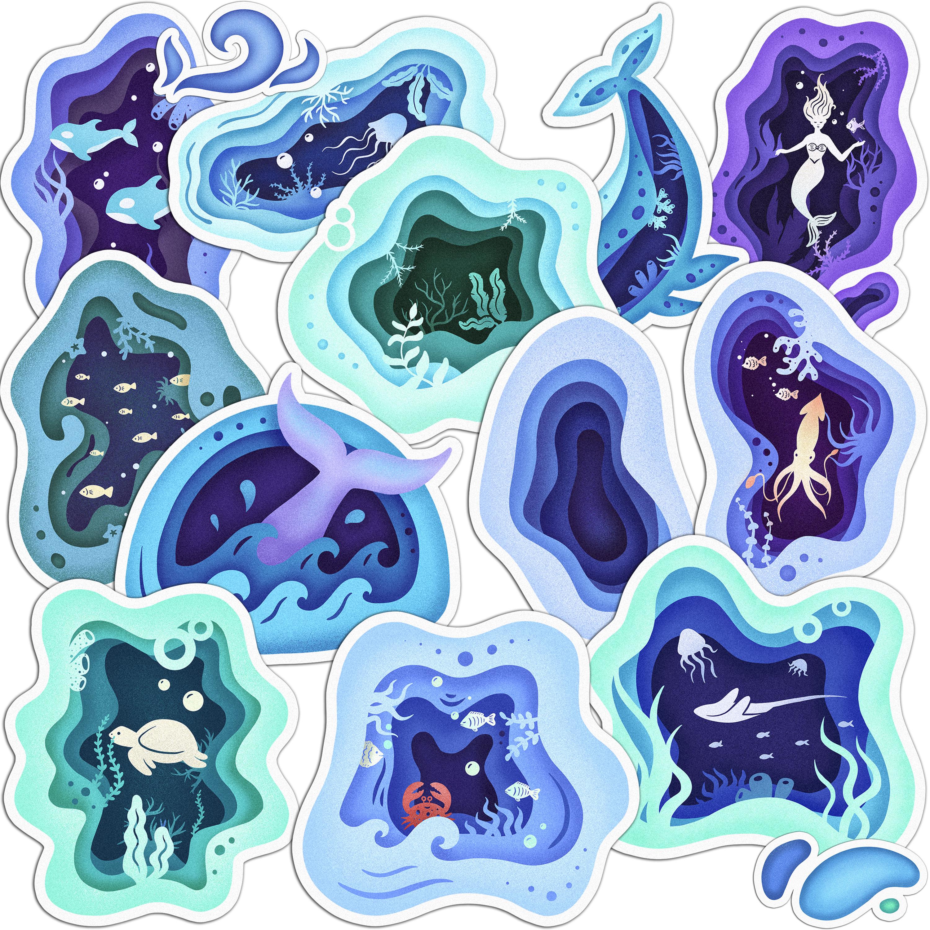 ᐉ Набір стікерів Lex Altern Підводний світ вінілові 14 шт • Краща ціна в Києві Україні