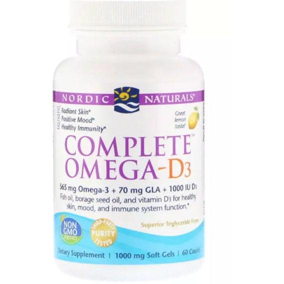 ᐉ Омега 3 Nordic Naturals Complete Омега-D3 1000 мг 60 Softgels Lemon ...