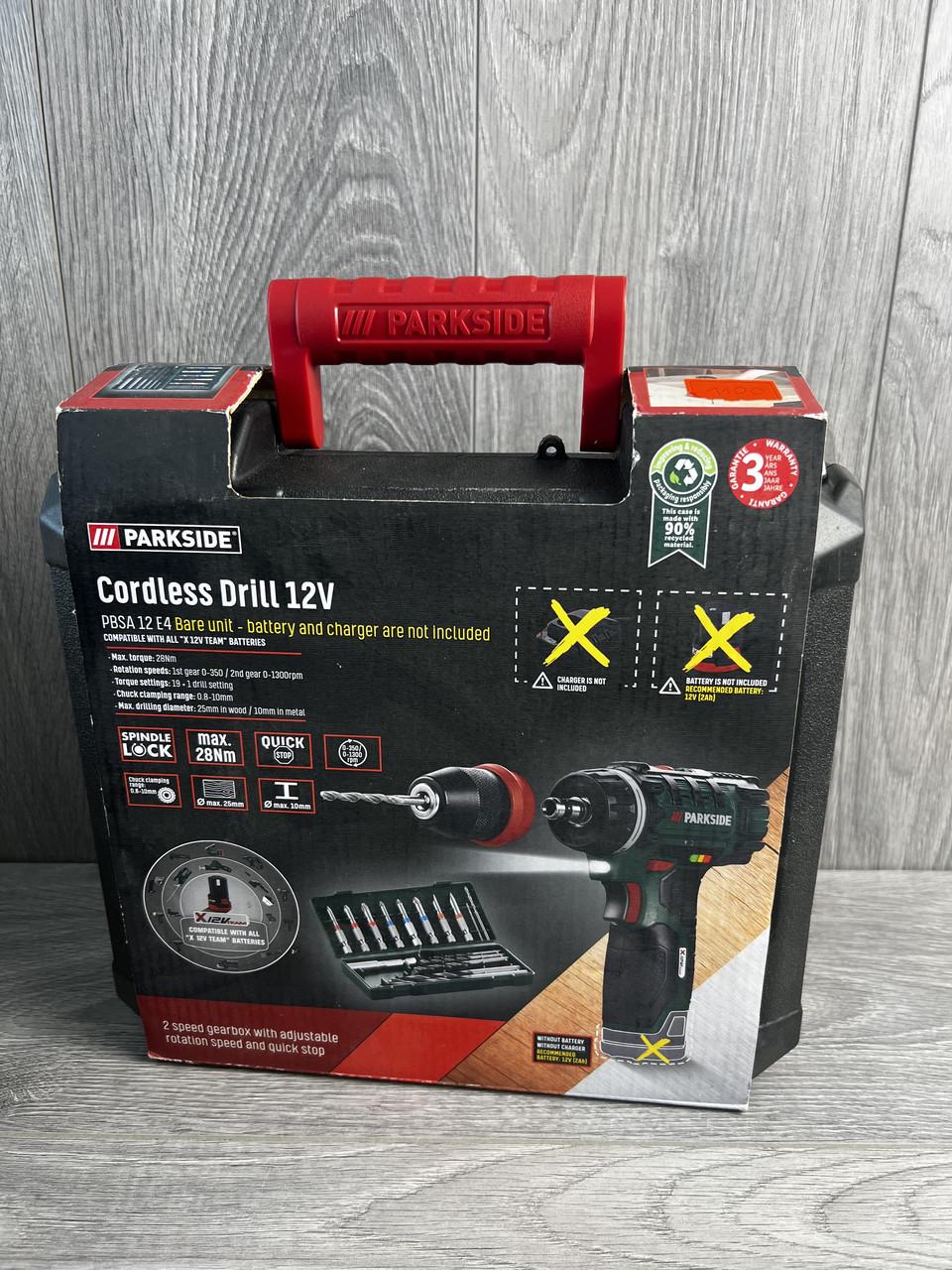ᐉ Дриль-шуруповерт PARKSIDE PBSA 12 E4 12 В з набором біт і свердел без ...