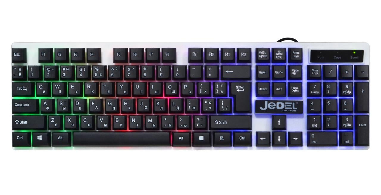ᐉ Клавіатура Jedel K500+ з підсвічуванням USB White (3_00881) • Краща ...