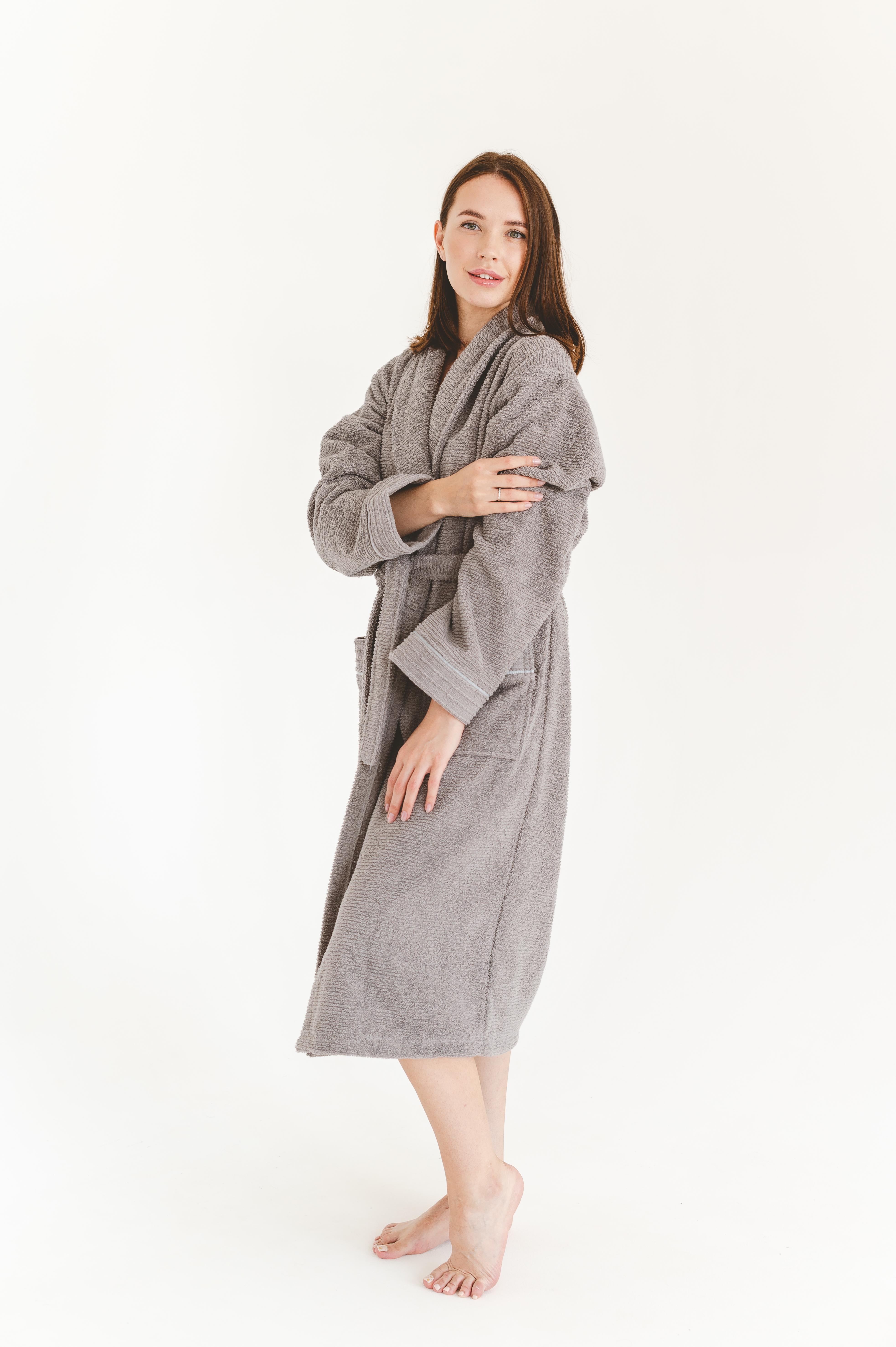 ᐉ Халат махровый Lotus-Nella S/M Grey (65971) • Купить в Киеве, Украине ...