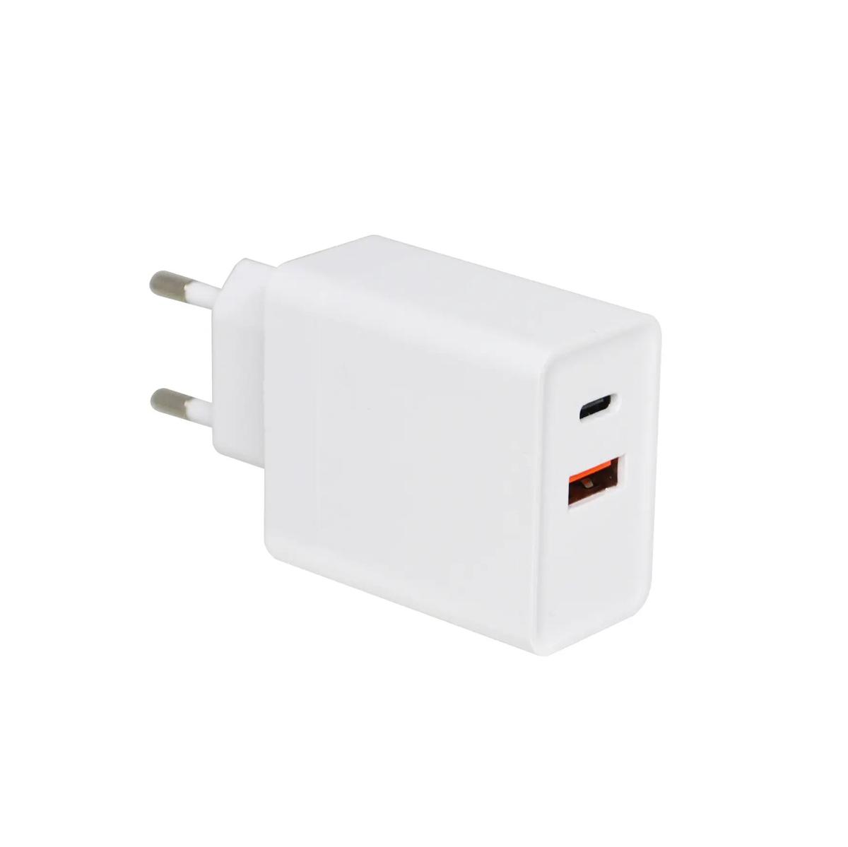 ᐉ Зарядное устройство для телефона 220 V USB/TYPE-C Белый (1008360-White)