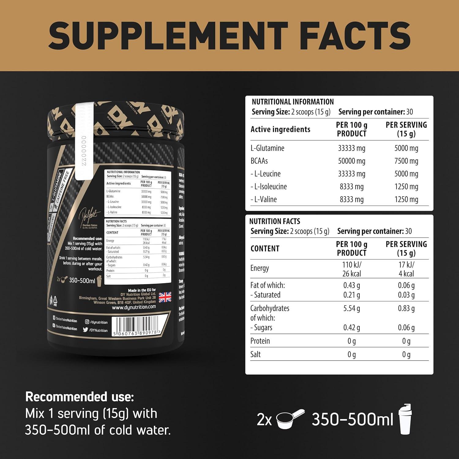 ᐉ Аминокислоты BCAA и L-глутамин Dorian Yates Nutrition Cherry 450 г ...