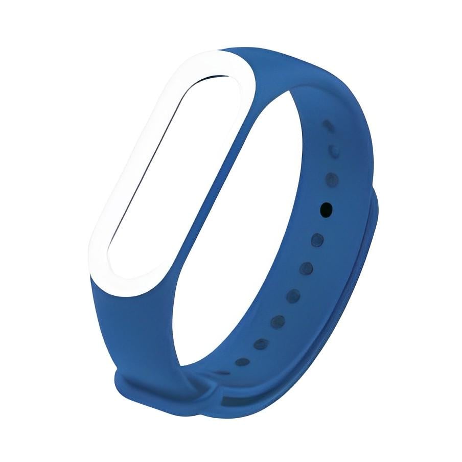 ᐉ Ремешок для фитнес браслета Xiaomi Mi Band 3 4 Rim Light Blue/White