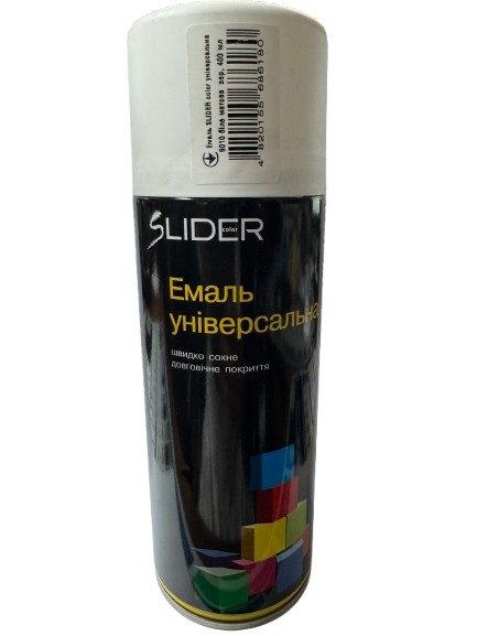 ᐉ Фарба універсальна SLIDER 400 мл RAL 9010 білий мат (9407) • Краща ...