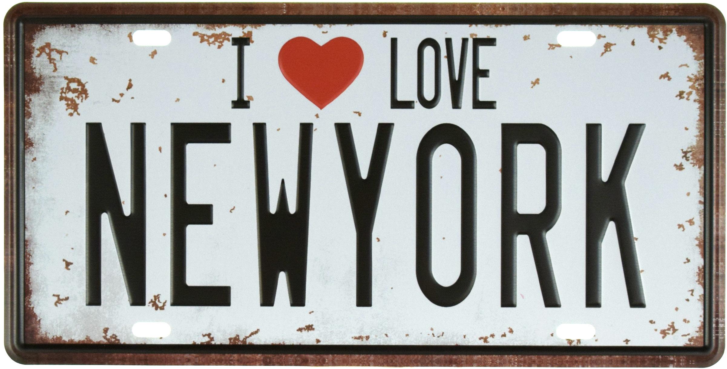 ᐉ Табличка металлическая Я Люблю Нью-Йорк/I Love New York 15x30 см