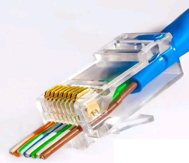 ᐉ Коннектор RJ45 Kingda KD-PG8032-C5E/100 UTP 5е cat сквозные отверстия 8p8c 100 шт. (26075747 ...