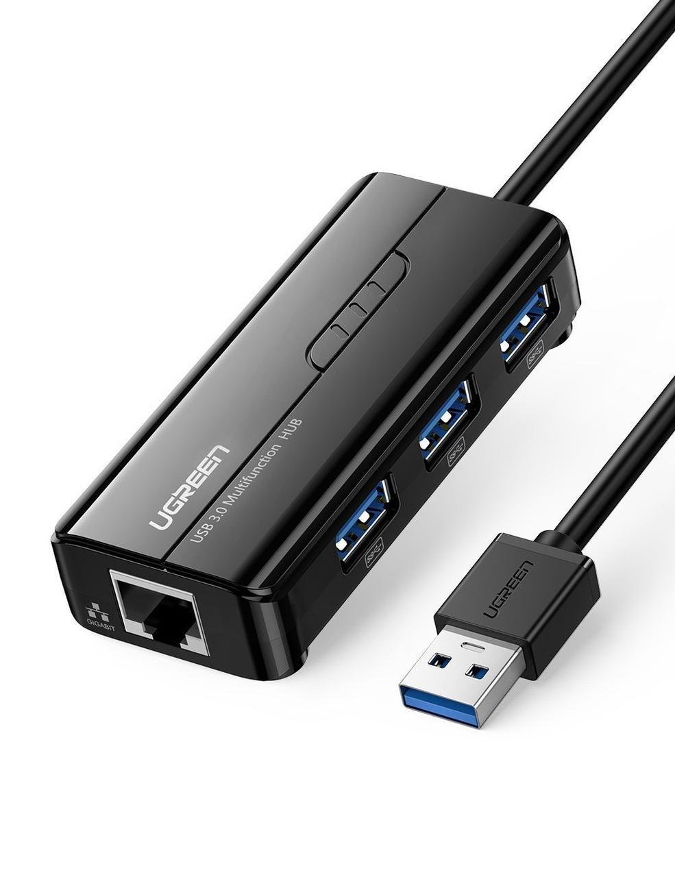 ᐉ Сетевой адаптер Ugreen usb hub USB 3,0-3хUSB 3,0 + RJ45 Ethernet 1000 ...
