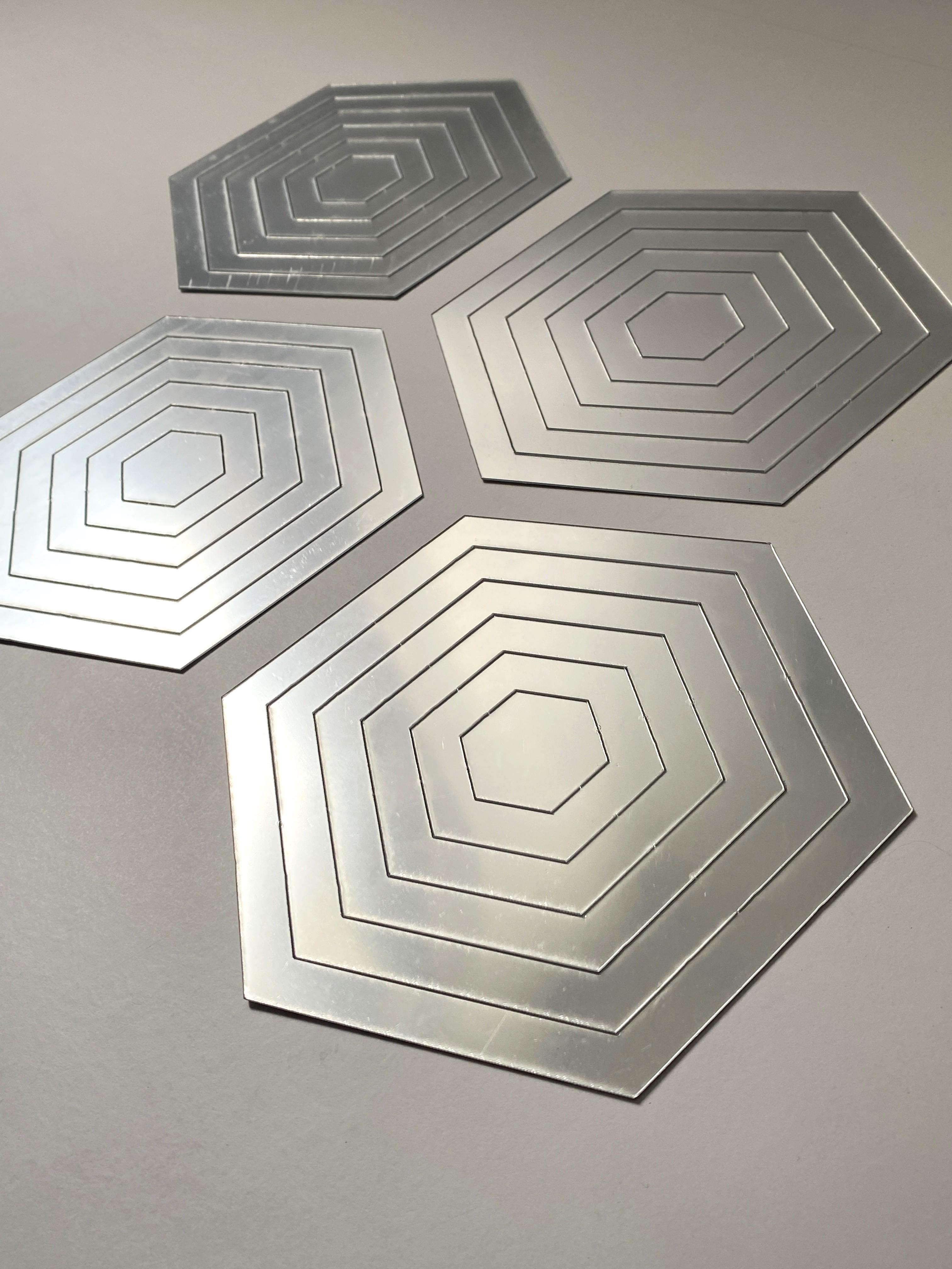 ᐉ Наклейка на стіну дзеркальна Hexagon акрилова для декору інтерєру 24 шт Срібний • Краща ціна