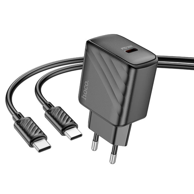 ᐉ Адаптер сетевой Hoco CS22A Type-C to Type-C 30 W 3 A Black (594418 ...