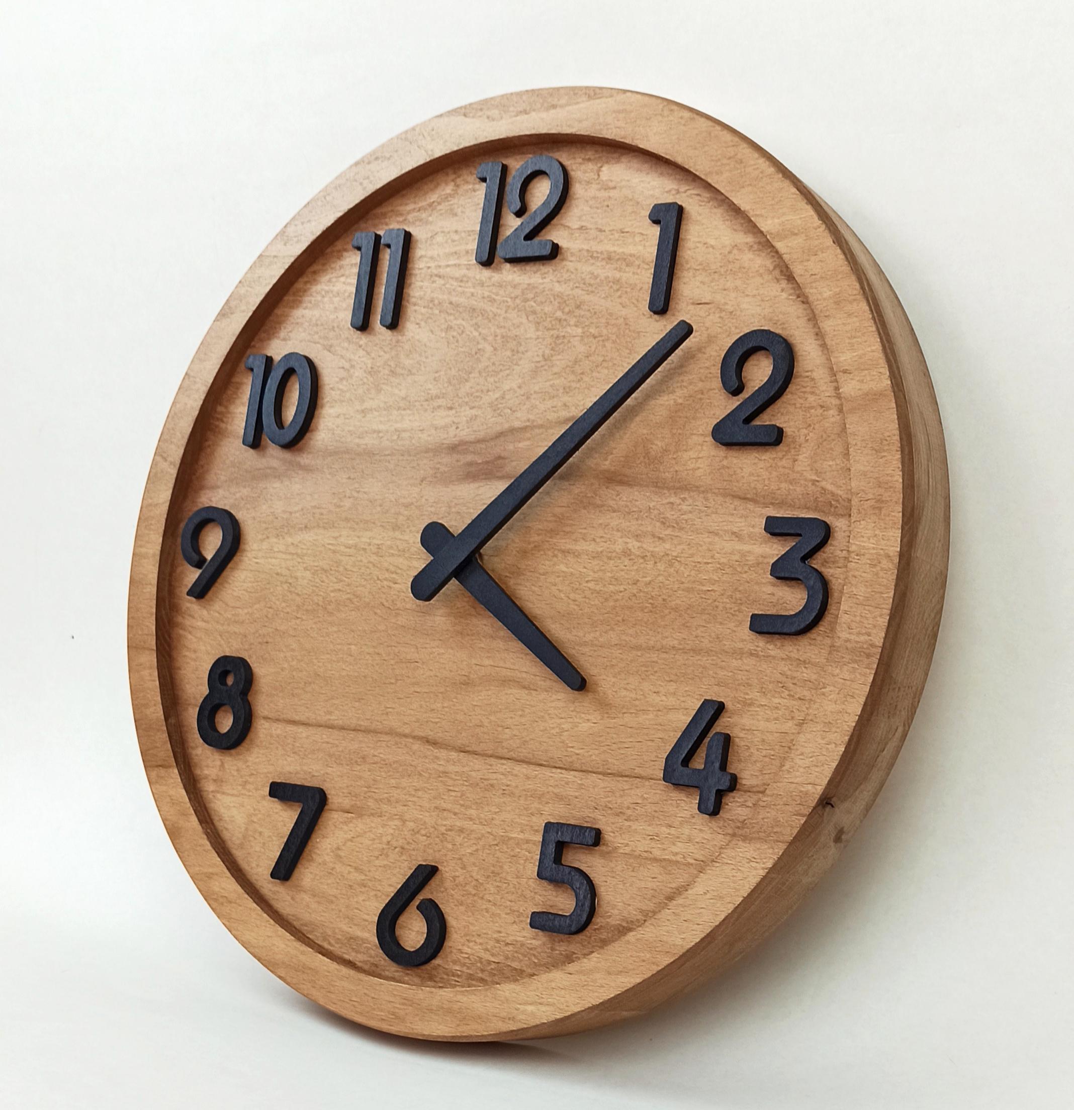 ᐉ Годинник настінний з натурального дерева Wooden круглий з підставкою 31 см 01007 • Краща