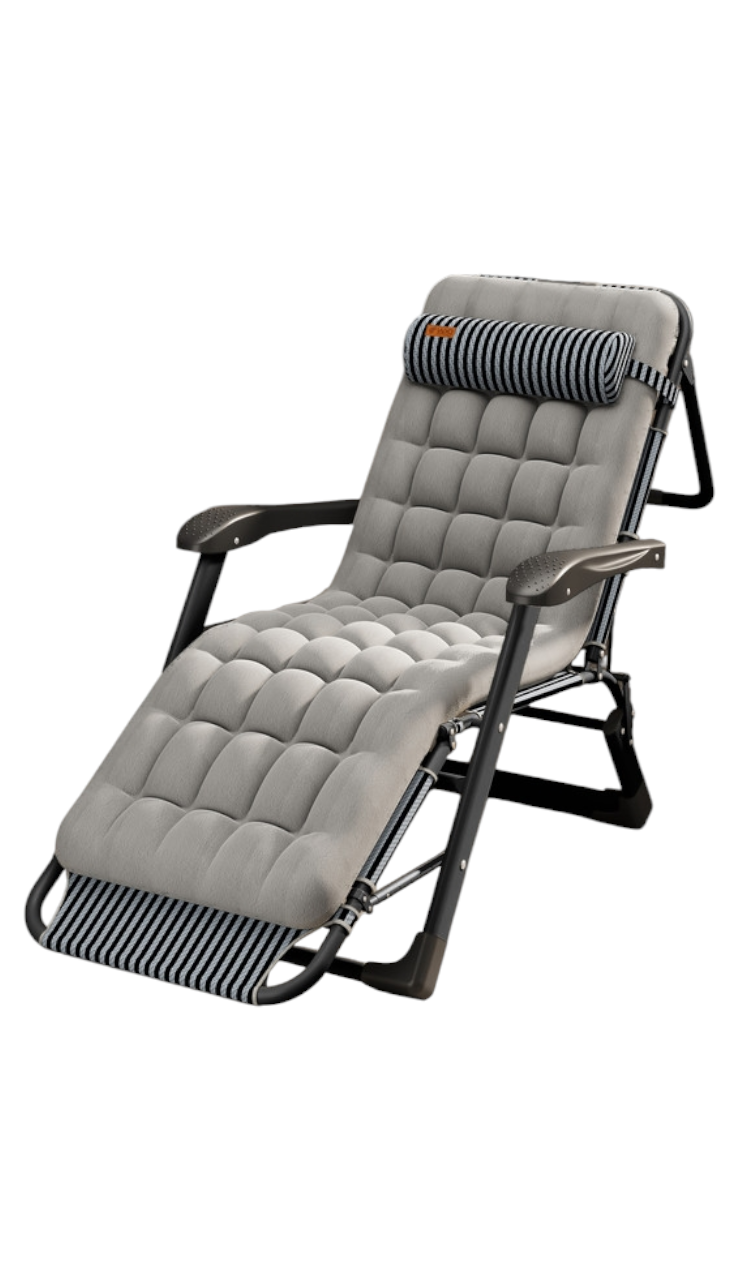 ᐉ Шезлонг раскладной WCG FCB-S01PP садовый с подушкой и матрасом Серый (FCB-S01PP1) • Купить в ...