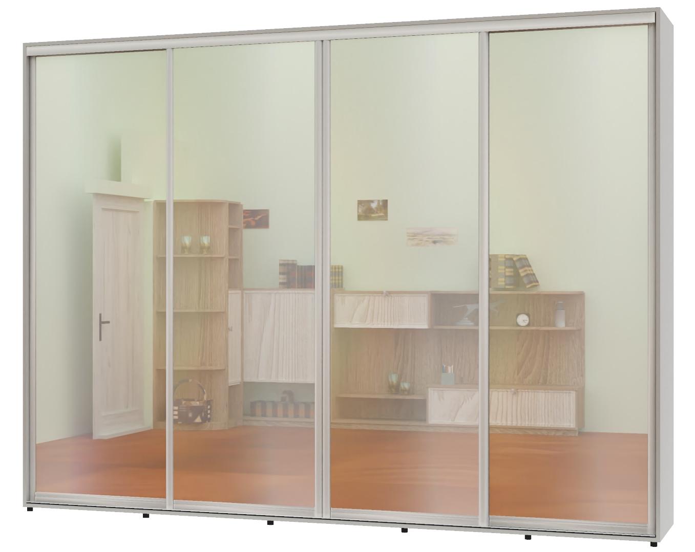 ᐉ Шафа купе чотиридверна Алекса Дзеркало 300х60х230 см Сірий 56021