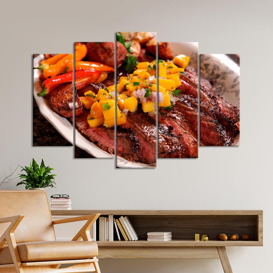 ᐉ Настенний декор Сочная говядина с овощами 137x85 см (A515-5)