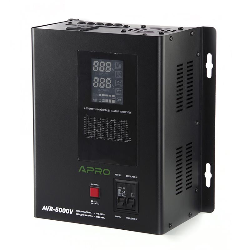 ᐉ Стабилизатор напряжения релейный Apro AVR-5000V подвесной (852024) • Купить в Киеве, Украине ...
