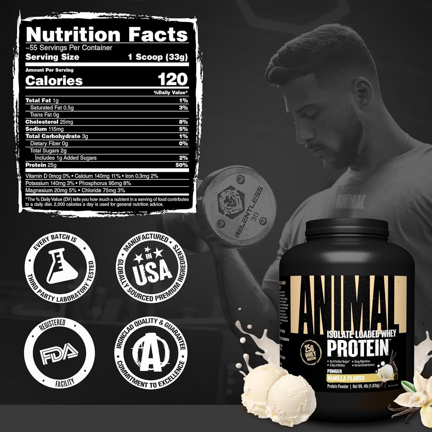 ᐉ Протеин Universal Nutrition Animal Whey Vanilla 1800 г • Купить в ...