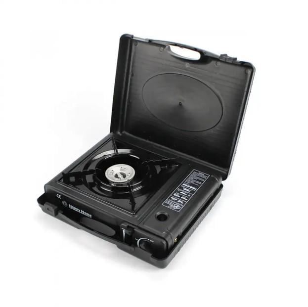 ᐉ Газовий пальник туристичний Happy home BDZ-155A з п'єзопідпалом та кейсом з 3 балонами ...