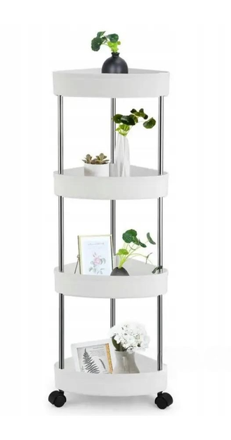 ᐉ Полиця кутова підлогова у ванну для зберігання речей на 4 яруси • Краща ціна в Києві Україні