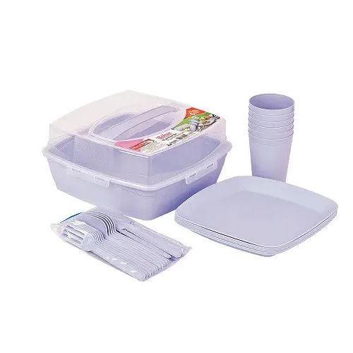 ᐉ Набор посуды для пикника Irak plastik SP-180 на 6 персон 32 пр. Белый ...