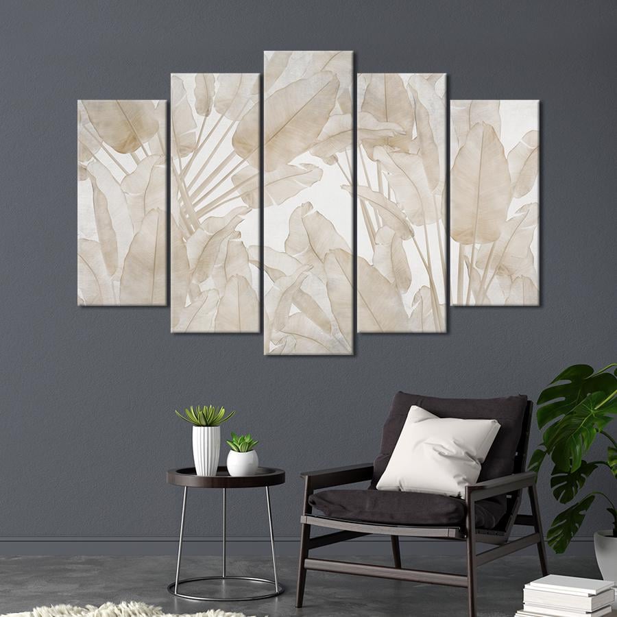 ᐉ Картина на полотні Тропічні рослини з бежевим листям у тумані 137x85 см (V585-5_L) • Краща ...