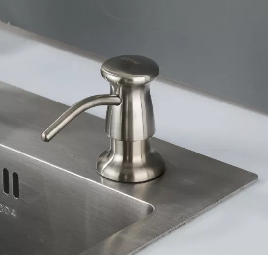 ᐉ Дозатор для моющего средства Gappo G403-5 встраиваемый латунь/пластик 300 мл Сатин • Купить в ...