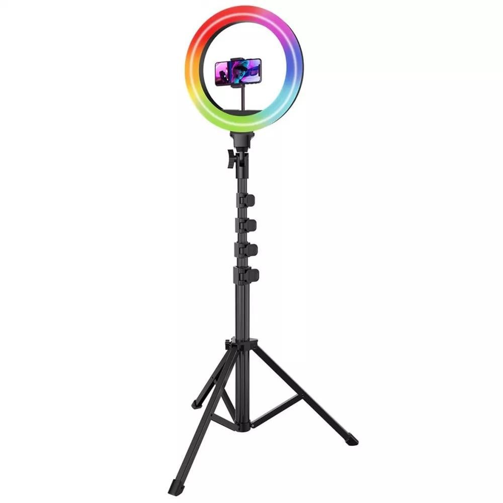 ᐉ Світлодіодне кільце Proove Halo 10" RGB 1.6м штатив пульт керування PLRL10100401 (24869236 ...