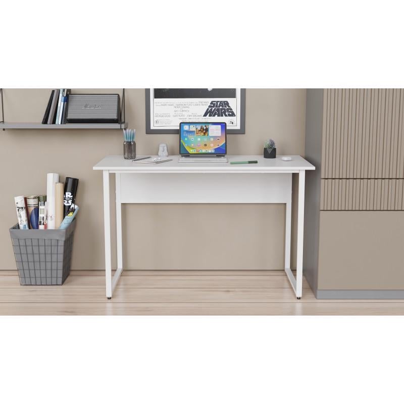 ᐉ Комп'ютерний стіл Ferrum-decor Kodi метал/ДСП 16 мм Білий/Білий (FRD ...