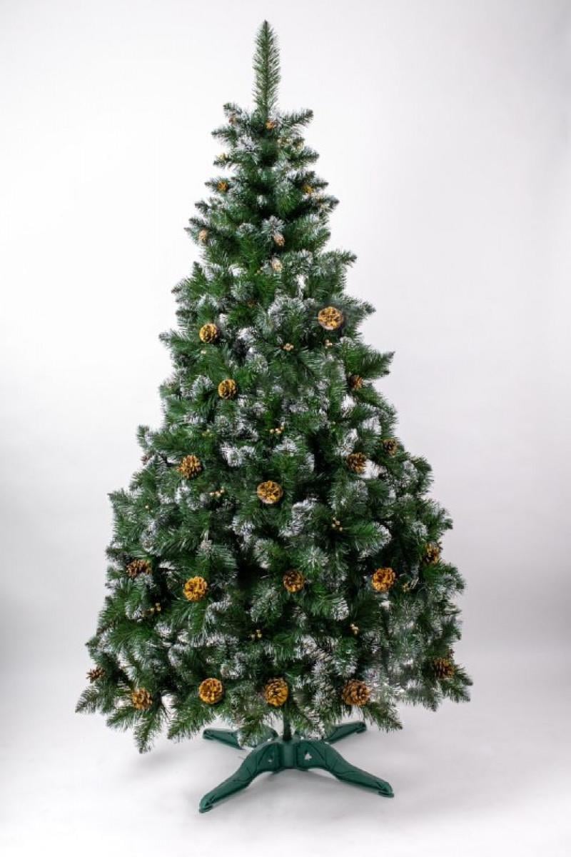 Ялинка з білими кінчиками золотою калиною та шишками 2 5 м • Краща ціна в Києві Україні