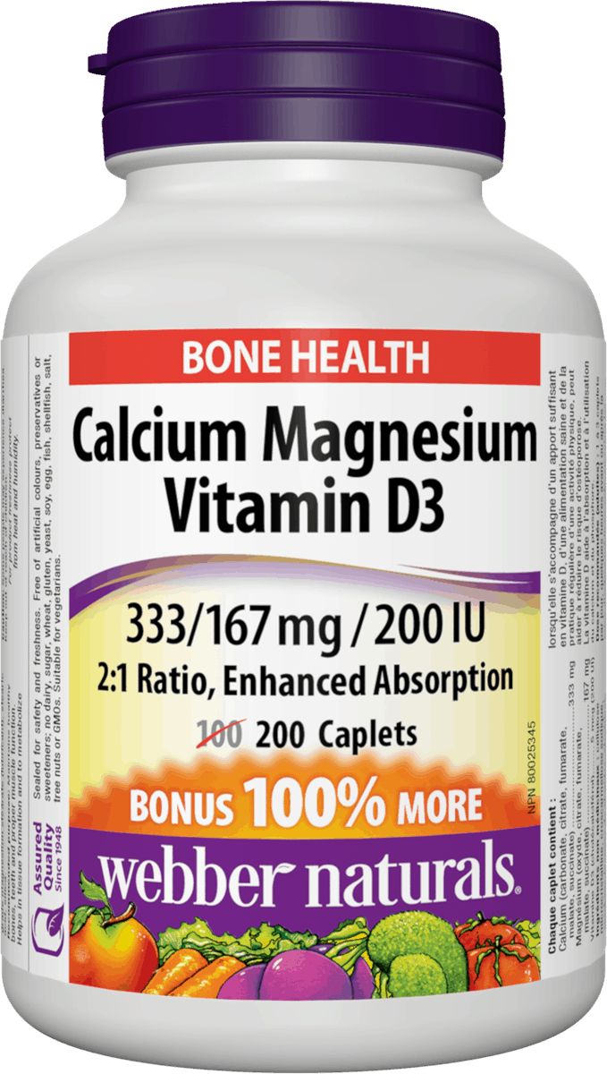 ᐉ Добавка Webber Naturals Calcium Magnesium Vitamin D3 333/167mg/200IU ...
