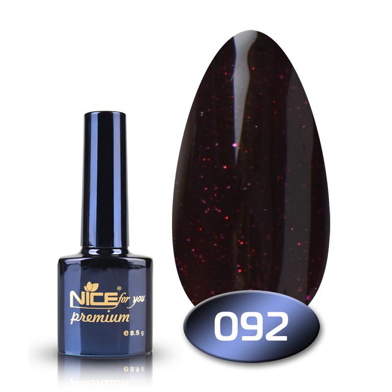 ᐉ Гель-лак Nice for you Premium 8,5 г №092 Черный с красными блестками