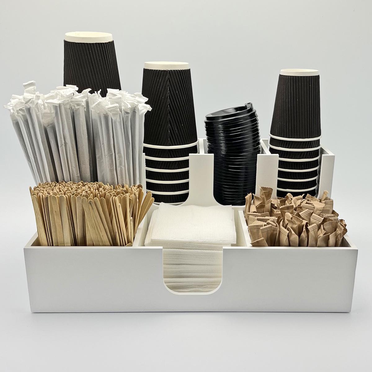 ᐉ Органайзер барний Datastrip на 9 відділень для склянок кришок цукру серветок Білий БО9Б