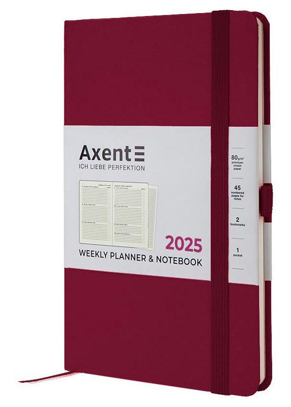 ᐉ Еженедельник Axent Partner Strong 2025 датированный 125x195 мм Бордовый (8505-25-46-A ...
