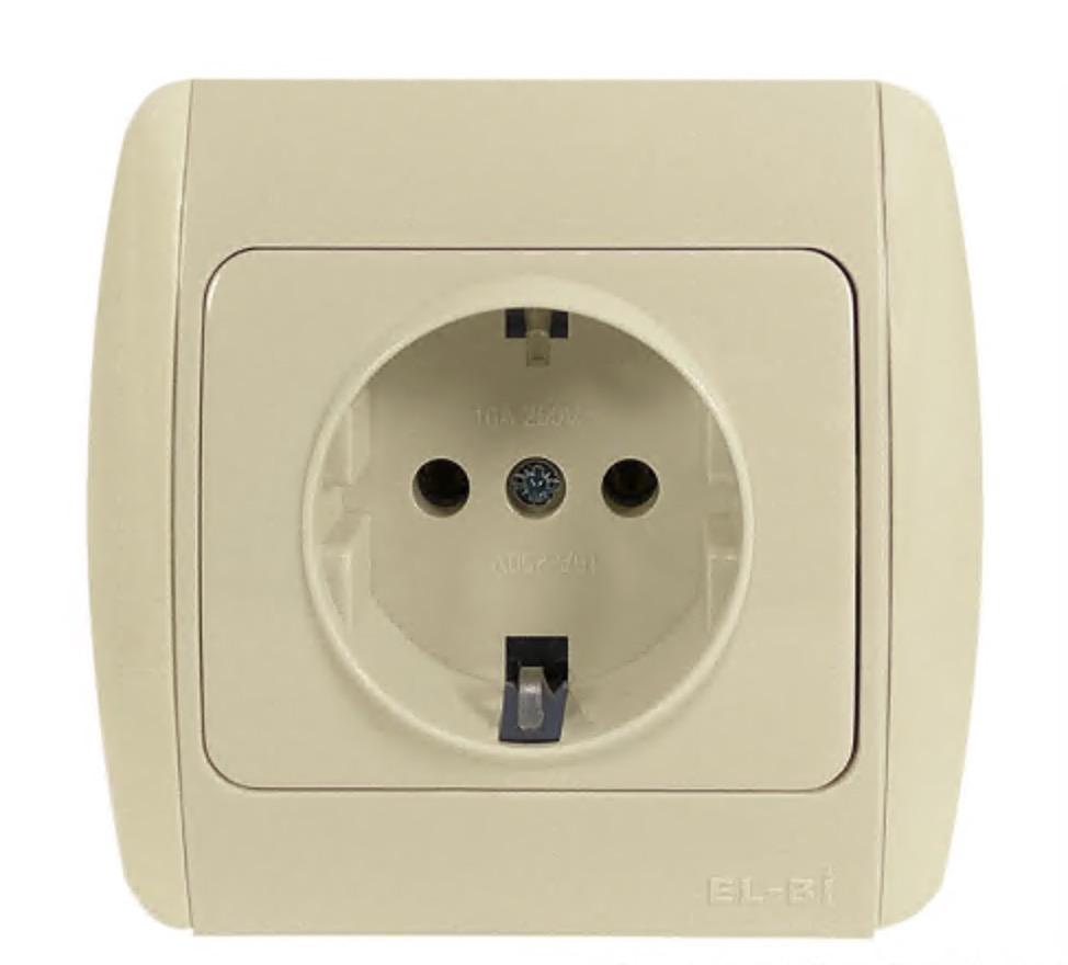 ᐉ Розетка одинарная EL-BI Zirve Fixline с заземлением (50292) • Купить ...