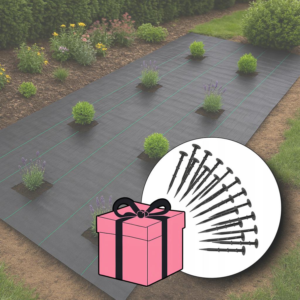 ᐉ Агротканина Funfit Garden 1,1х50 м 70 г/кв. м з 50 анкерами Чорний ...