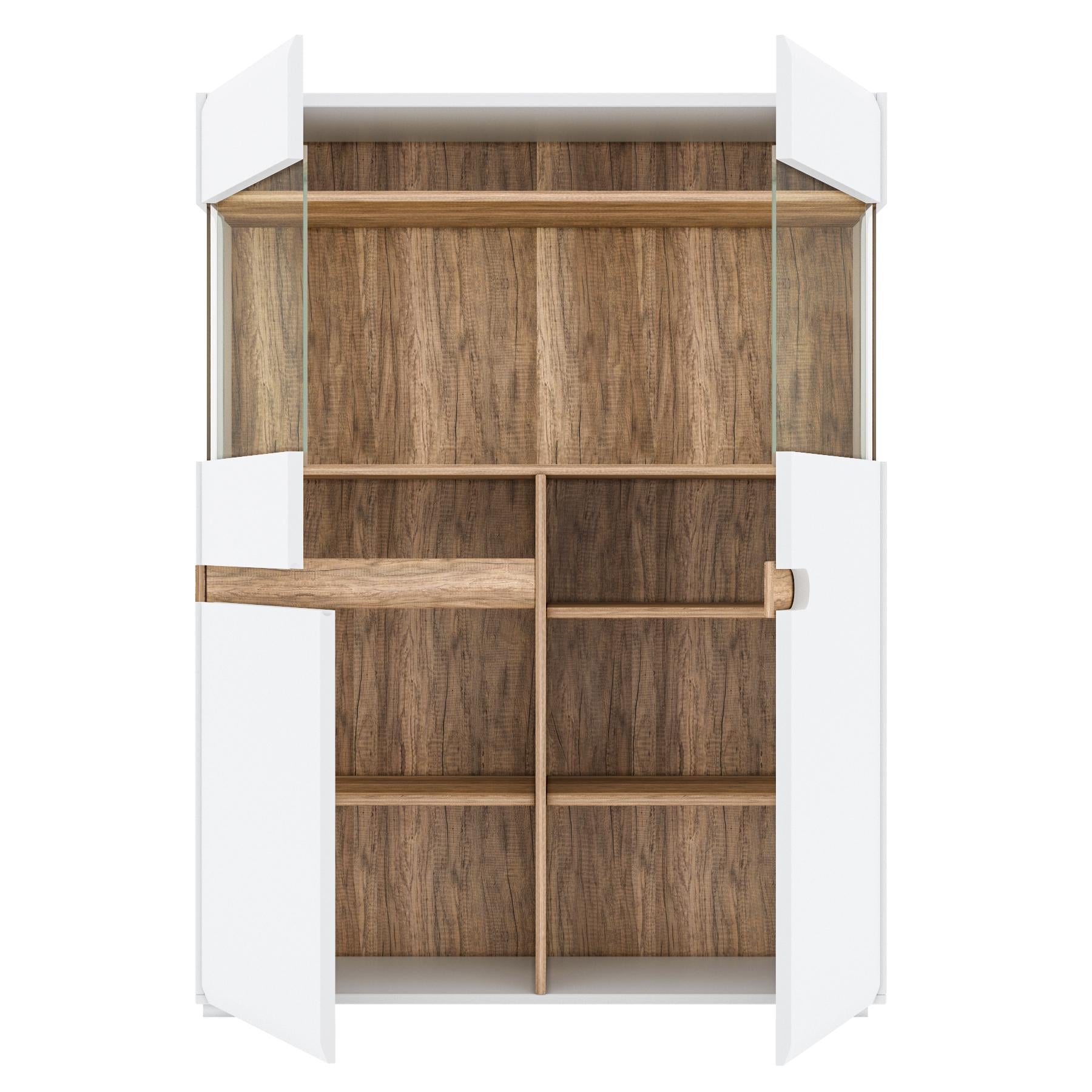 ᐉ Витрина Blonski Letis V 1440х1100х420 мм Белый/Дуб каньон/Белый ...