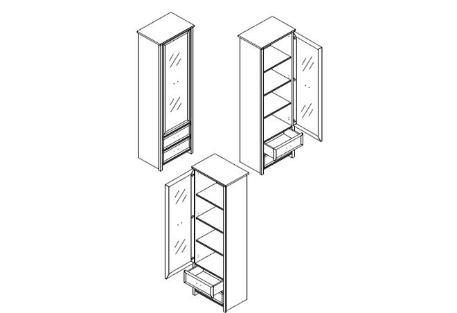 ᐉ Вітрина Gerbor Holding Гермес REG1W2S Дуб болотяний/Коричневий • Краща ціна в Києві, Україні ...