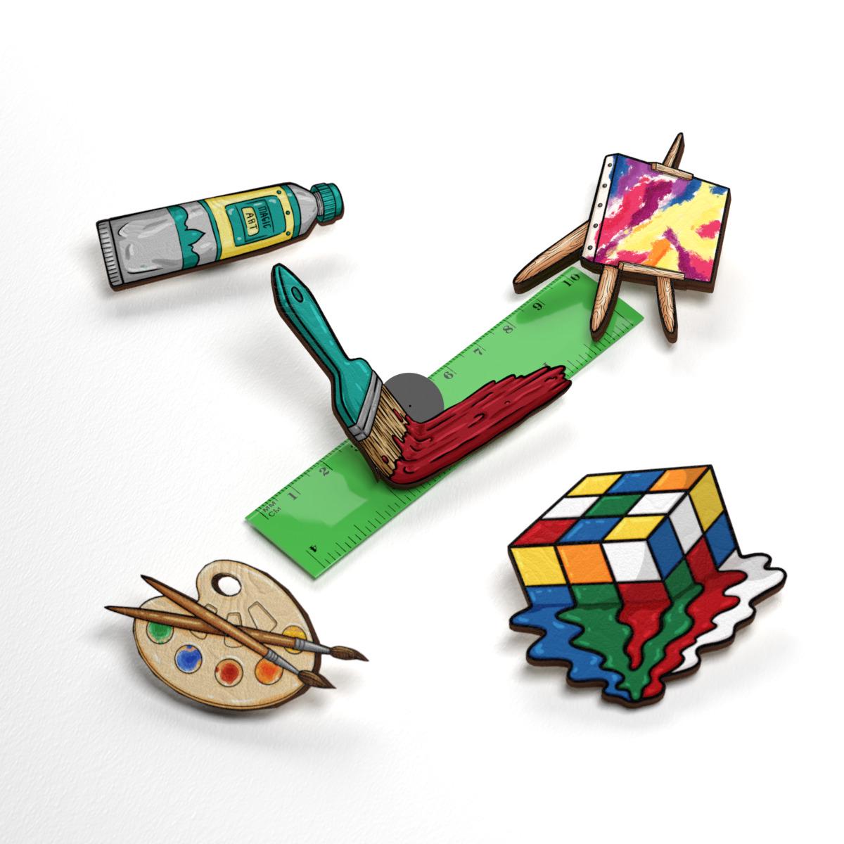 ᐉ Набір значків Lex Altern Інструменти художника з дерева 5 шт • Краща ціна в Києві Україні