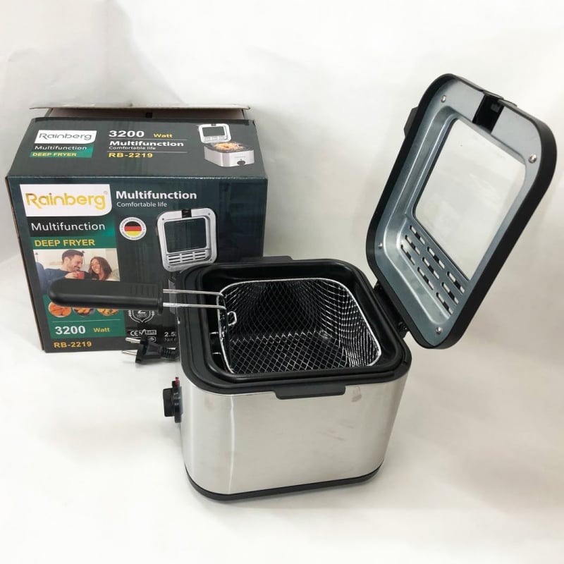 ᐉ Фритюрниця Rainberg RB-2219 терморегулятор 3200 Вт 2,5 л (14703830) • Краща ціна в Києві ...