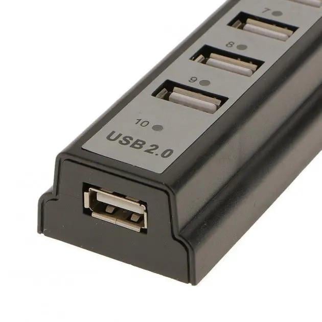 ᐉ Розгалужувач USB HUB 10 PORTS на 10 портів із блоком живлення 220V ...