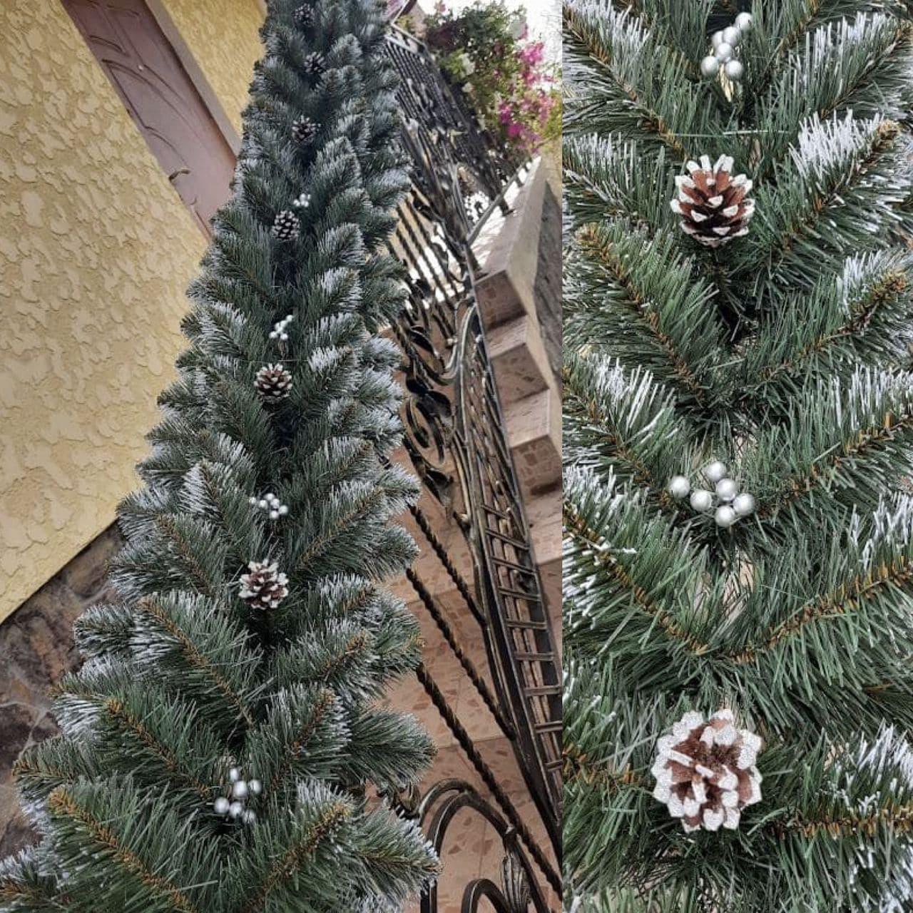 ᐉ Хвойная гирлянда искусственная Кармен с серебряными шишками жемчугом 2 70 м 13148172