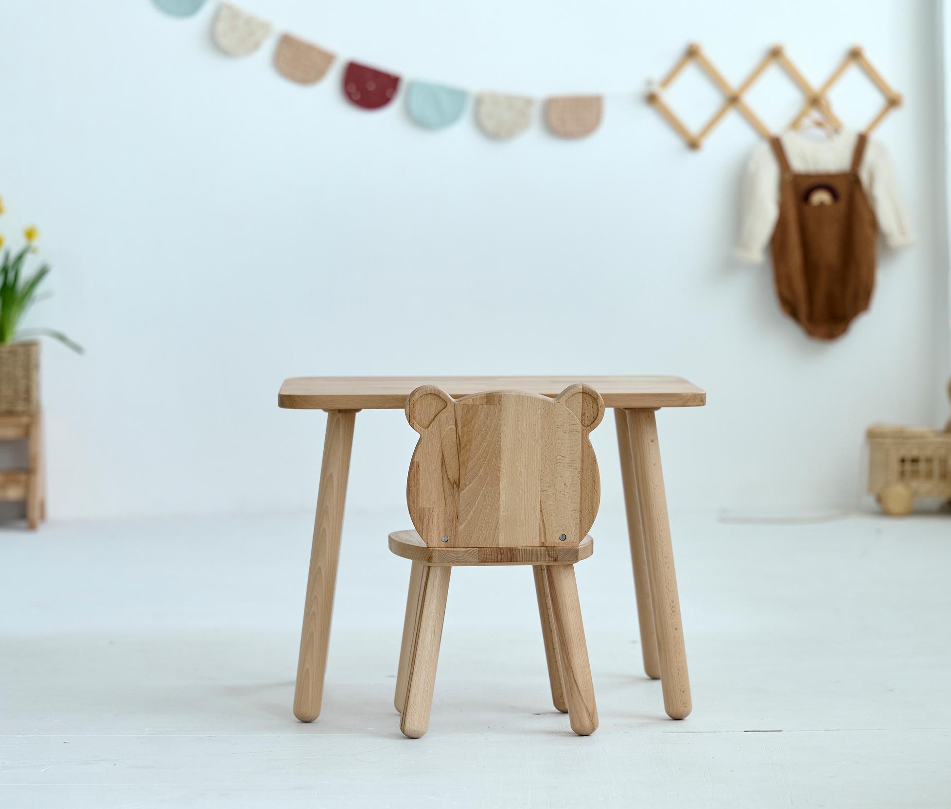 ᐉ Детский столик и стульчик Bear Tatoy для детей 2-4 лет Бежевый • Купить в Киеве, Украине ...