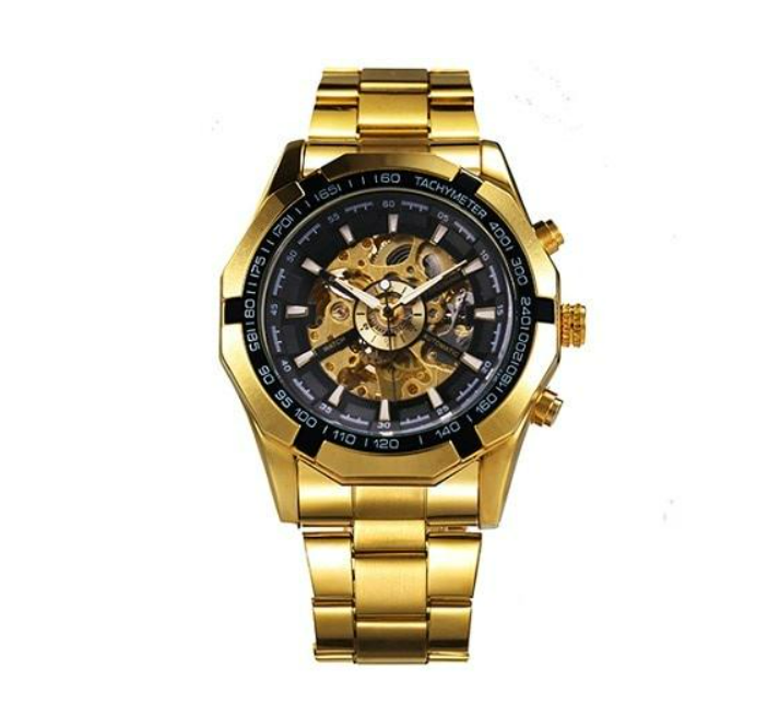 ᐉ Часы наручные Winner TM340 Steel Skelet механические Gold