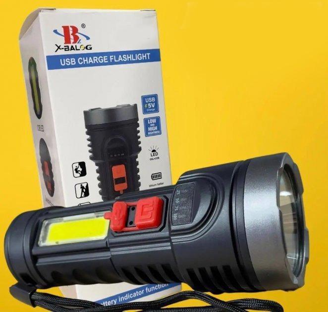 ᐉ Фонарь ручной XBalog 5v LED аккумуляторный USB боковой свет COB 4 ...