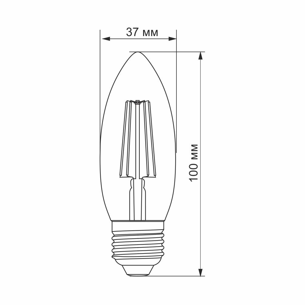 ᐉ LED лампа VIDEX Filament VL-C37F-04274 C37F 4W E27 4100K (100723) • Купить в Киеве, Украине ...