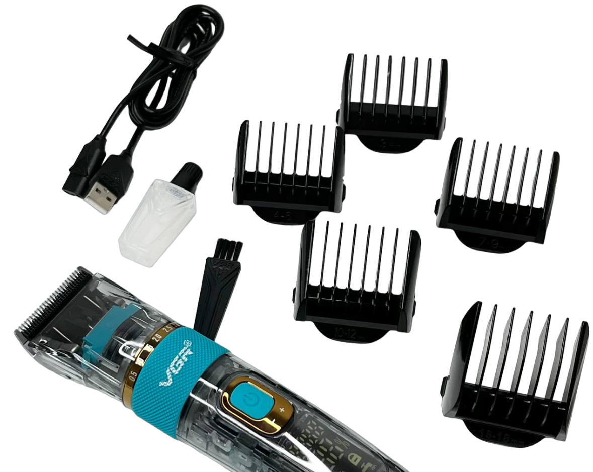 ᐉ Машинка акумуляторна VGR V-695 для стрижки волосся та бороди з LED-дисплеєм Прозорий (17514598 ...