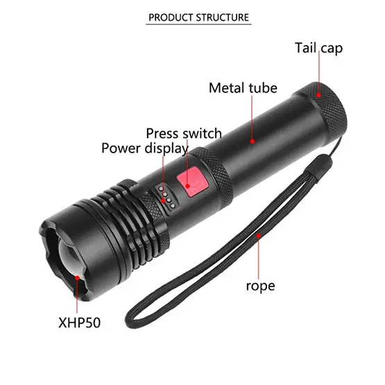 ᐉ Фонарик ручной XBalog X72/P90 с масштабируемым светом (9d509a63 ...
